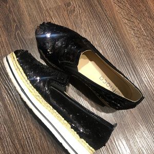 moca | Shoes | Moca Black Sequin Sneakers Espadrilles 75 | Poshmark